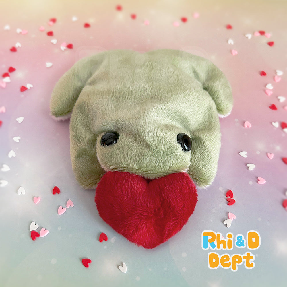 Valentine's Frog with Heart Plush Stuffed Animal | HANDMADE TO ORDER ...