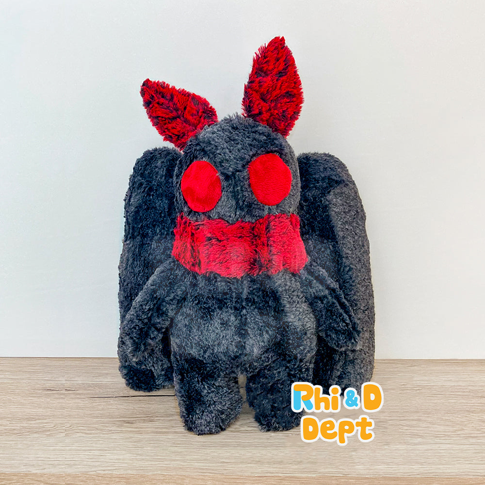 Fuzzy Red and Granite Mothman Plush Stuffed Animal | HANDMADE TO ORDER ...